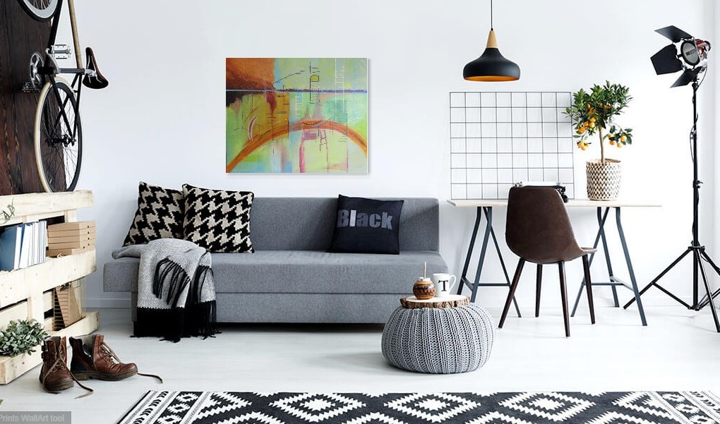 Abstract Ladders Painting 75x60 - Orna Binder Artist